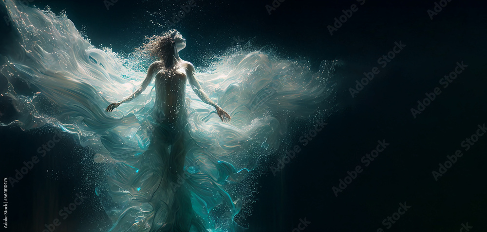 ภาพประกอบสต็อก Water element woman goddess fantasy human representation ...