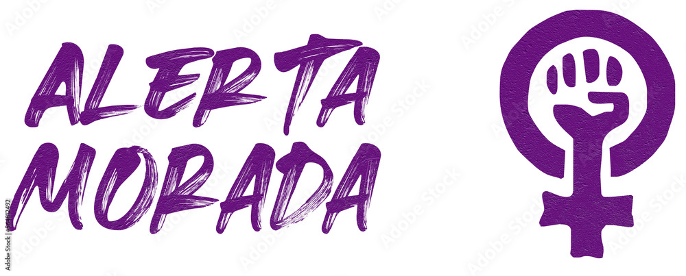 Alerta feminista color morado en formato PNG Stock Illustration | Adobe ...
