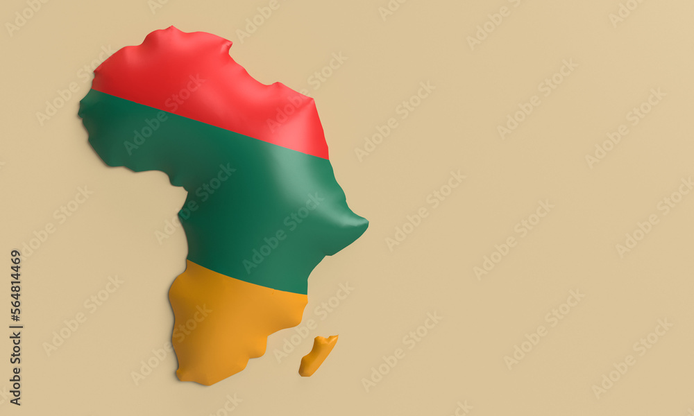 African map country international red green orange yellow color symbol ...