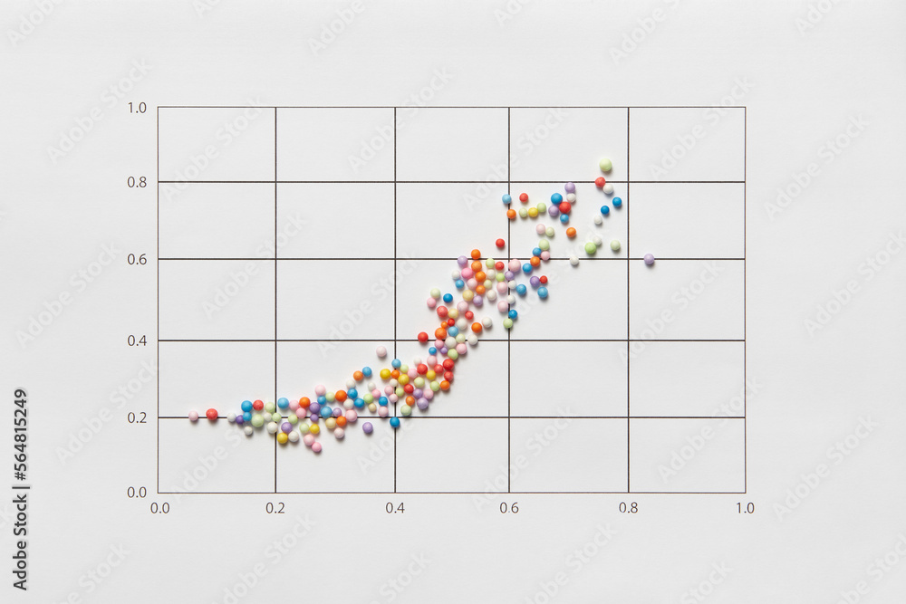 Abstract scatter plot with dummy data. Stock Photo | Adobe Stock