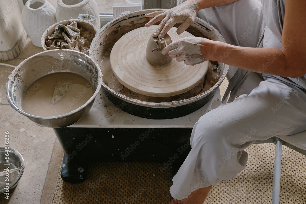 The process of modeling from clay. Stock Photo | Adobe Stock