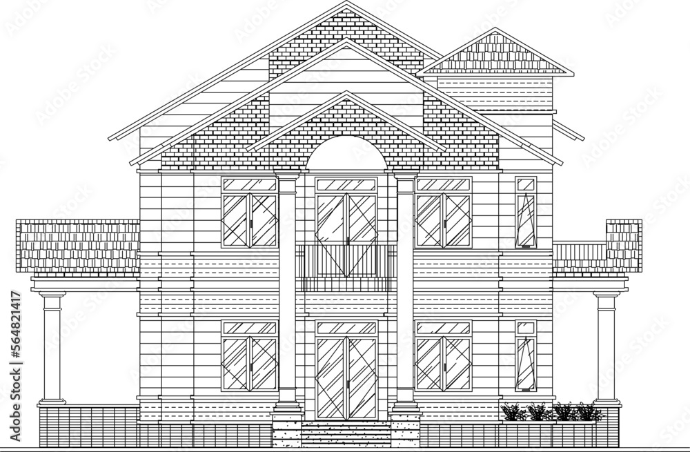 vintage and classic barbie house illustration vector sketch Stock ...