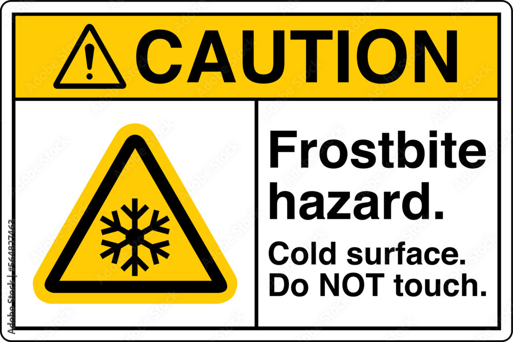 Safety Sign Marking Label Symbol Pictogram Standards Caution Frostbite ...