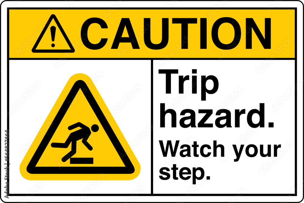 Safety Sign Marking Label Symbol Pictogram Standards Caution Trip ...