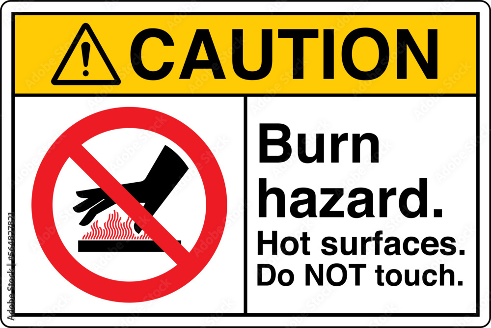 Safety Sign Marking Label Symbol Pictogram Standards Caution Burn ...