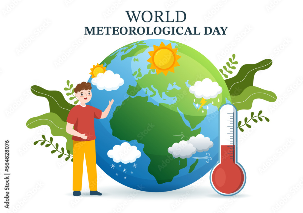 World Meteorological Day Illustration with Meteorology Science and ...