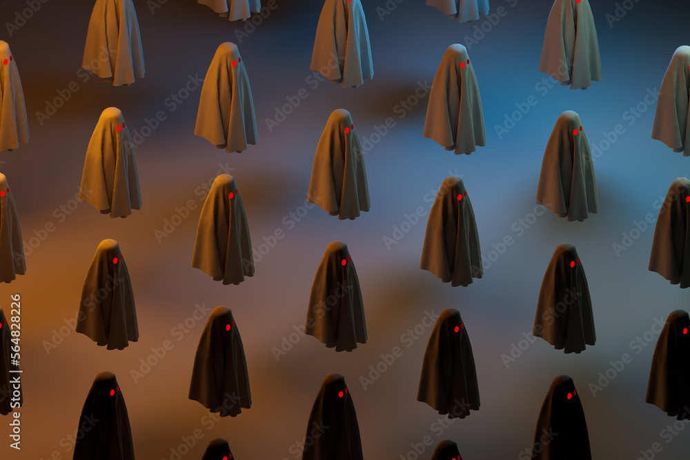 3d isometric pattern of ghosts Stock Photo | Adobe Stock