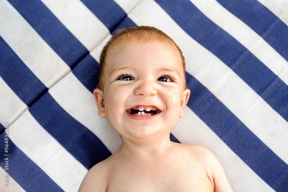 Adorable Toothless Kid Portrait Stock Photo | Adobe Stock