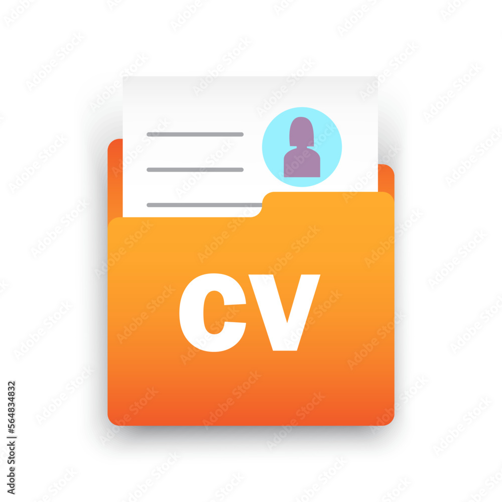 folder with personal files. Resume cv file. Vector illustration ...