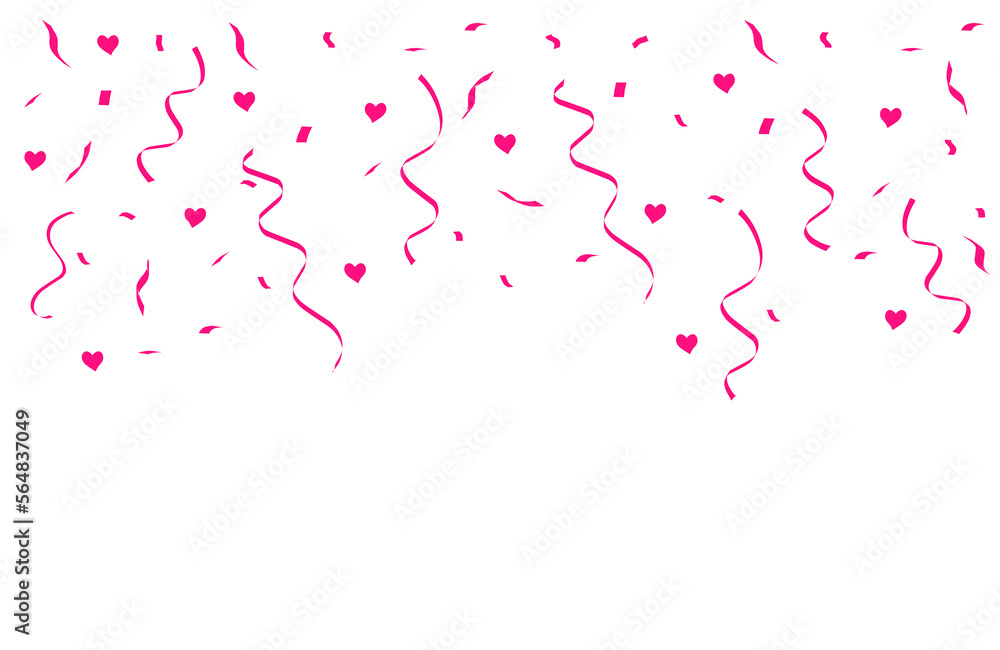 Pink Confetti shaped love Celebration Party clipart PNG Stock ...