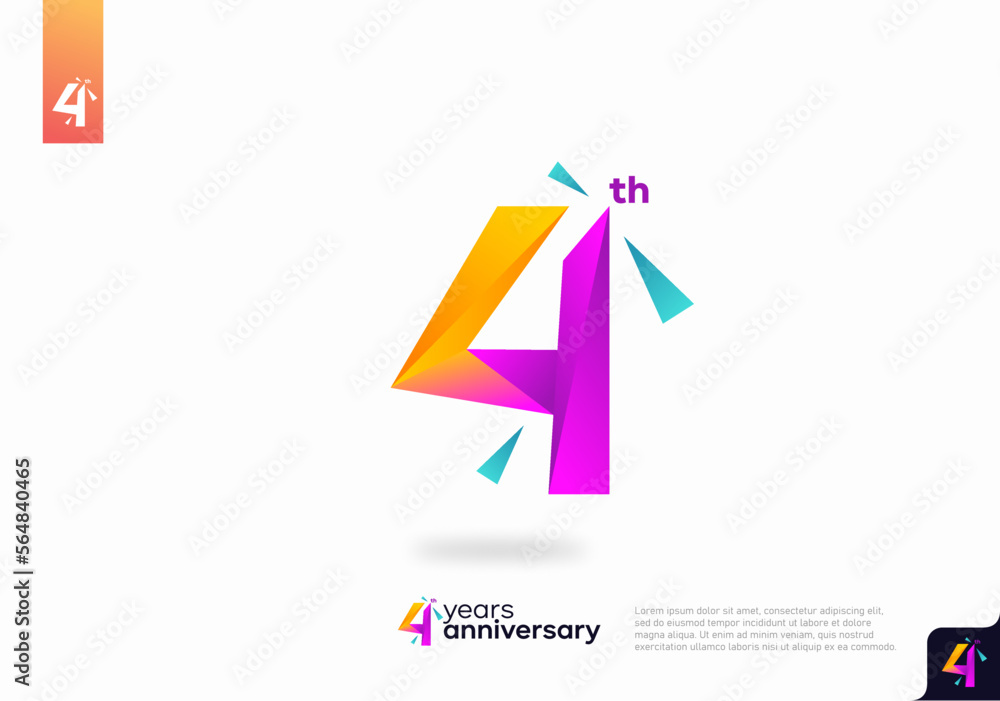 Number 4 logo icon design, 4th birthday logo number, anniversary 4 ... Number 4 logo icon design, 4th birthday logo number, anniversary 4 ...