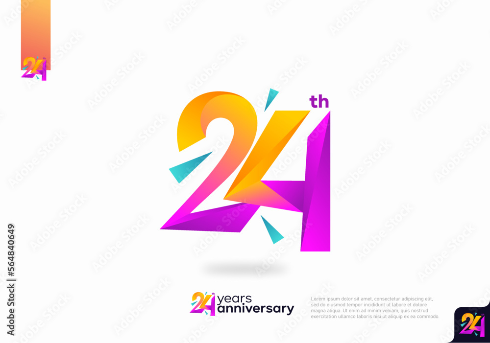 Number 24 logo icon design, 24th birthday logo number, anniversary 24 ...