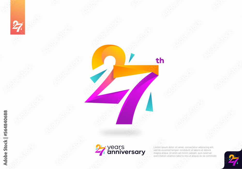Number 27 logo icon design, 27th birthday logo number, anniversary 27 ...