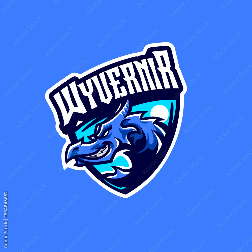 Wyvern Mascot Logo for Hockey Team Stock Vector | Adobe Stock
