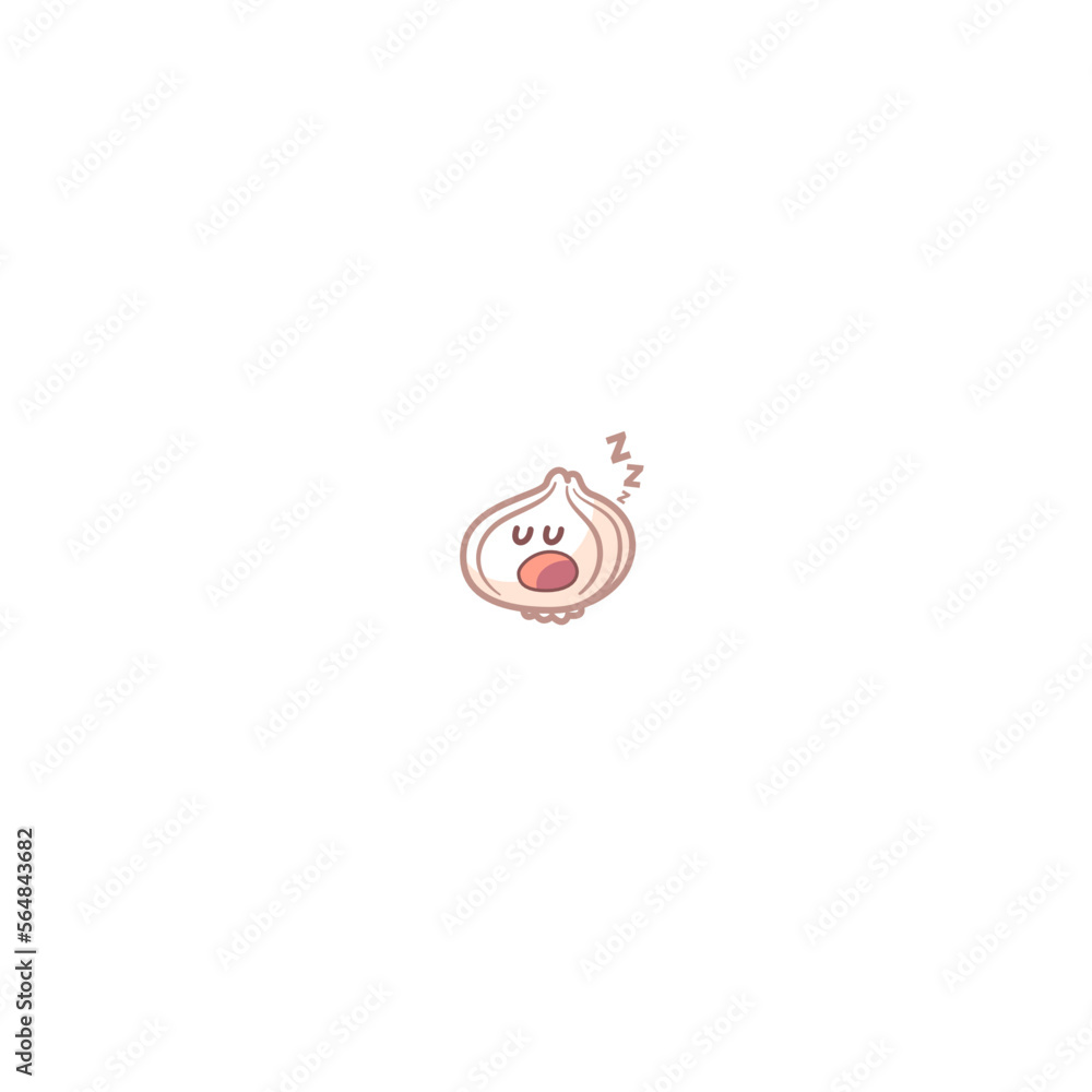 Cute Garlic Emoticon Sticker- Stock Vector | Adobe Stock