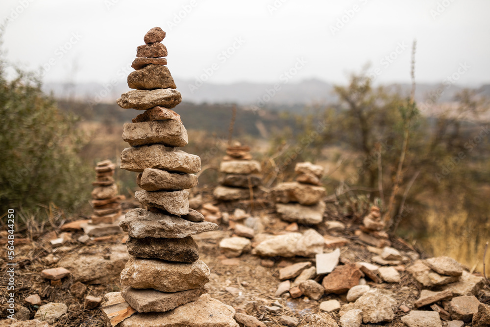 stacked stones in nature Stock Photo | Adobe Stock