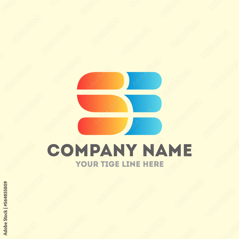 Letter SE logo with gradient color Stock Vector | Adobe Stock