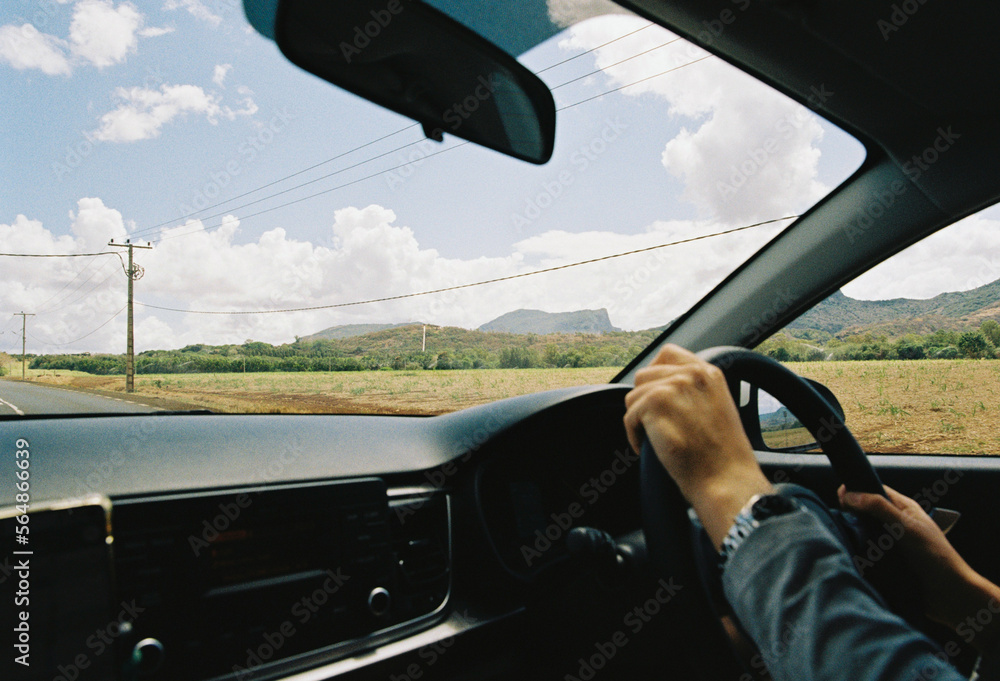 A view of the landscape from the car Stock Photo | Adobe Stock