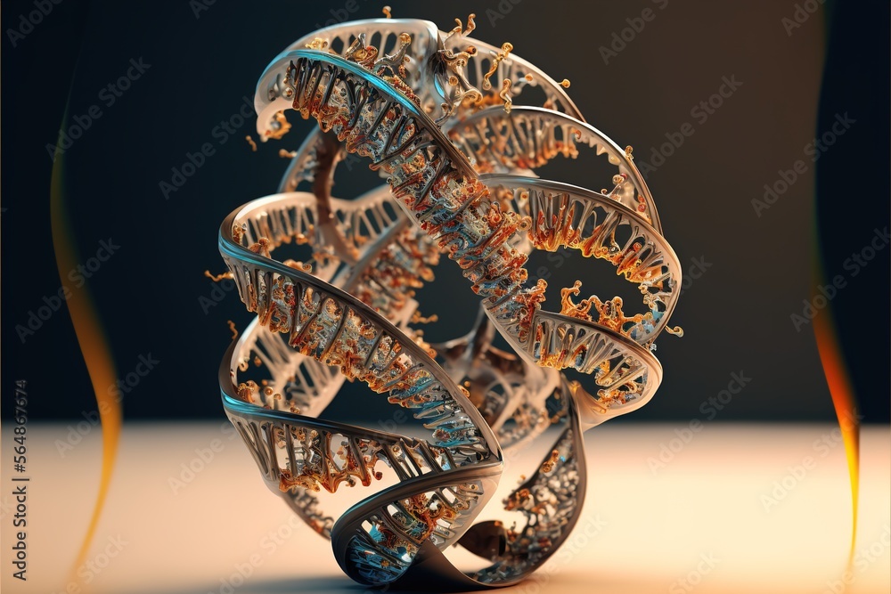 DNA Model in a medical laboratory created with generative ai technology ...