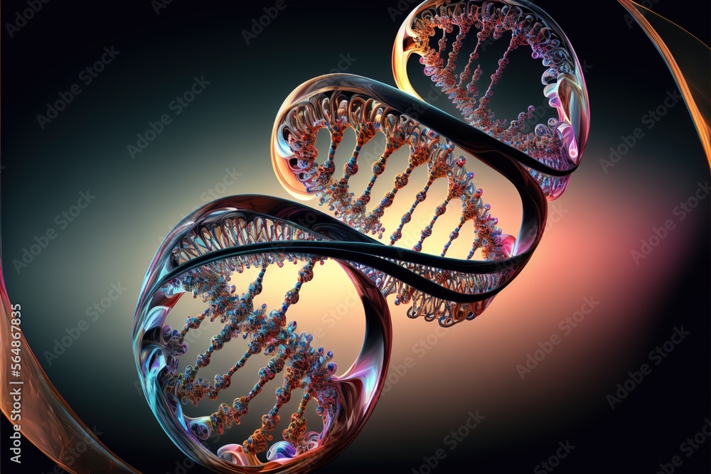 DNA Model in a medical laboratory created with generative ai technology ...