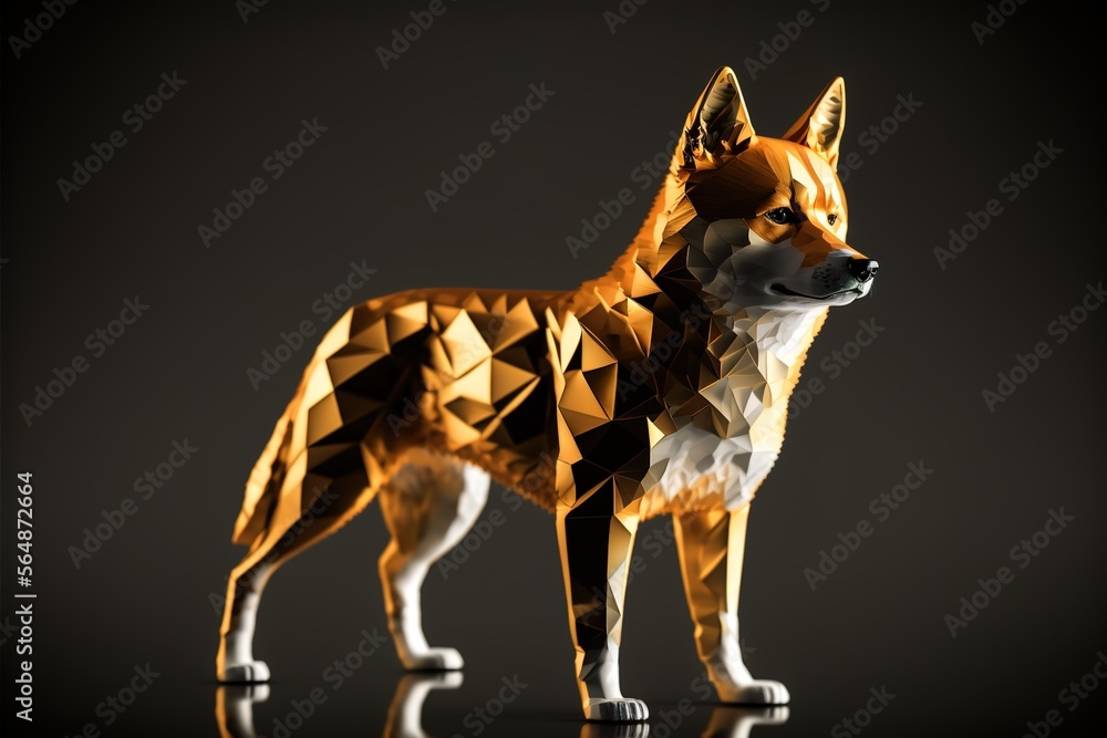 Shiba Inu animated, dog, doge created with generative ai technology ...