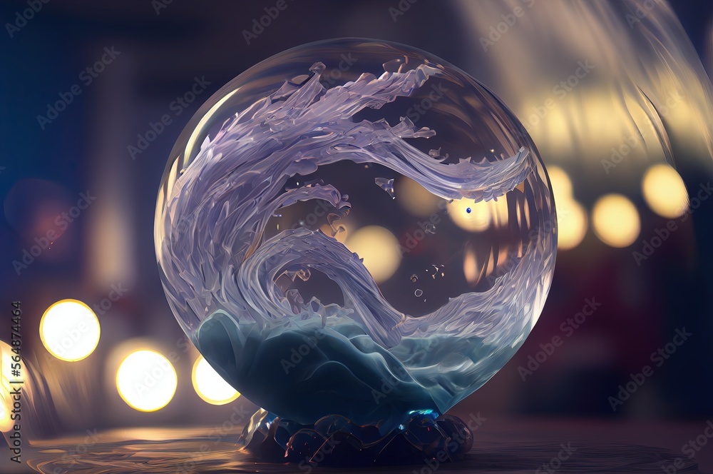 psychic waves in crystal ball made with generative ai, aura, lotus ...