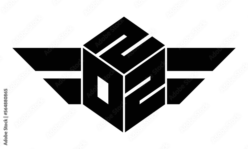 ZOZ three letter gaming logo in polygon cube shape logo design vector ...