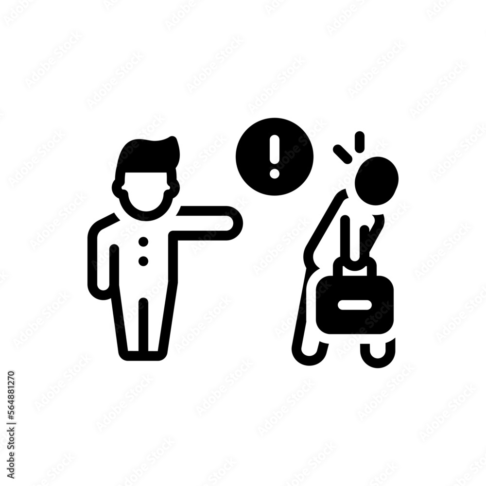 Black solid icon for termination Stock Vector | Adobe Stock