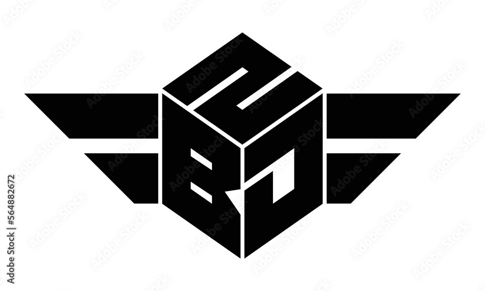 Vecteur Stock ZBD three letter gaming logo in polygon cube shape logo ...