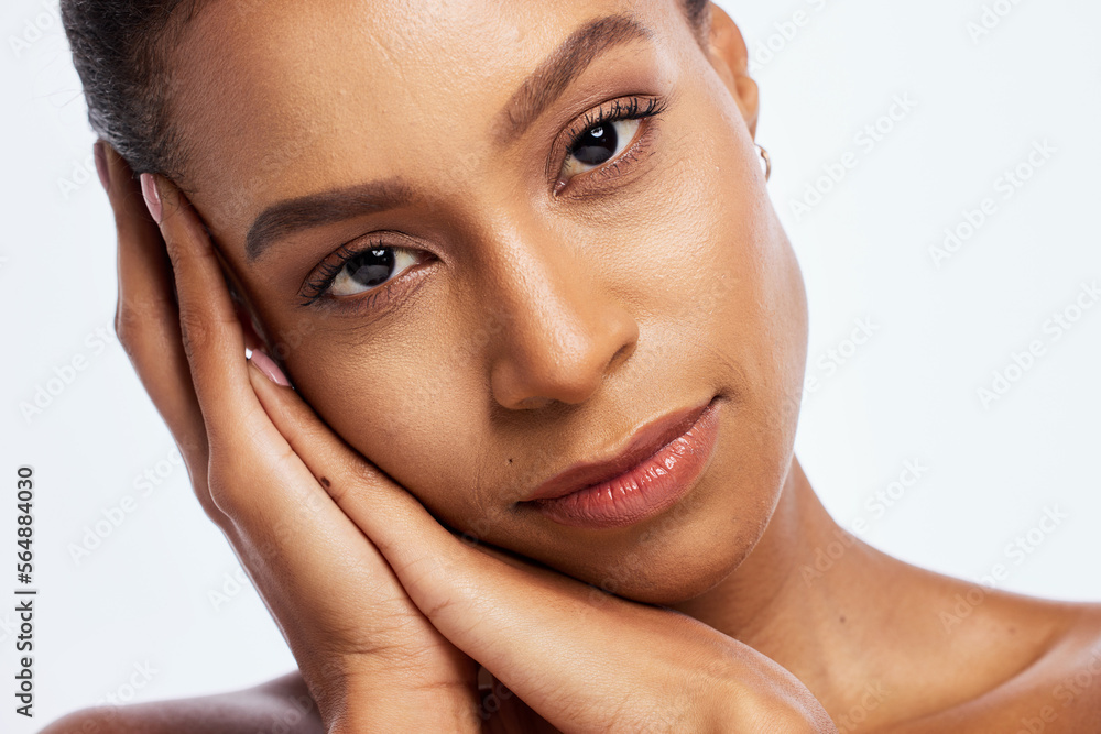 Face Beauty And Skin Care Woman Portrait In Studio For Dermatology