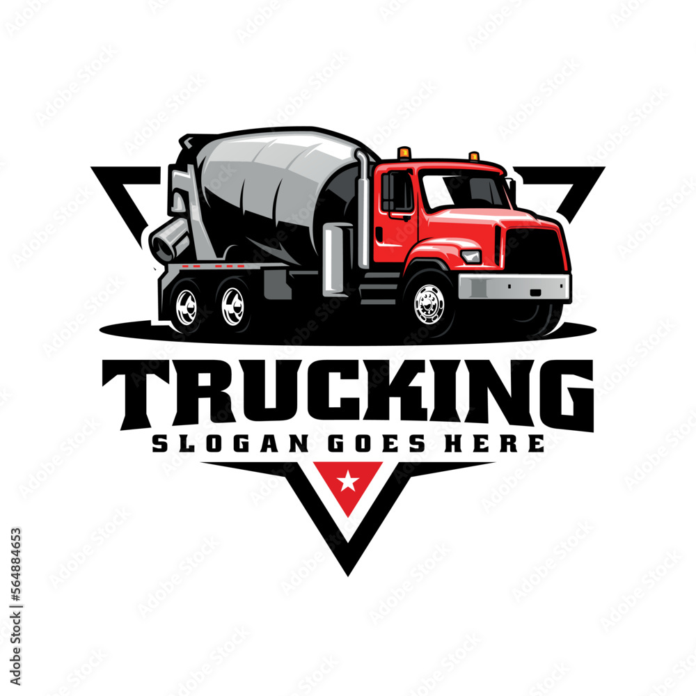 concrete mixer truck construction vehicle illustration logo vector ...