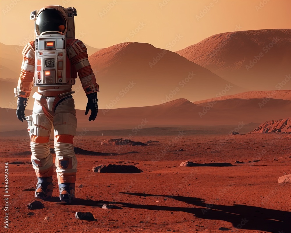 Astronaut walking on mars, Mars Human Exploration, People walking on ...