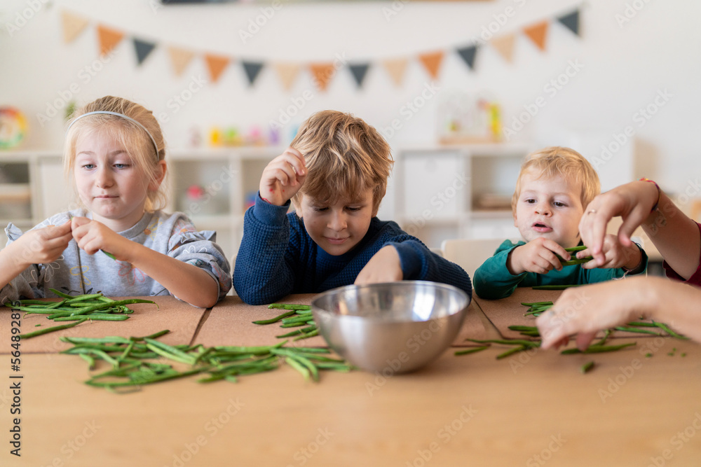 kids learning in kindergarten Stock Photo | Adobe Stock