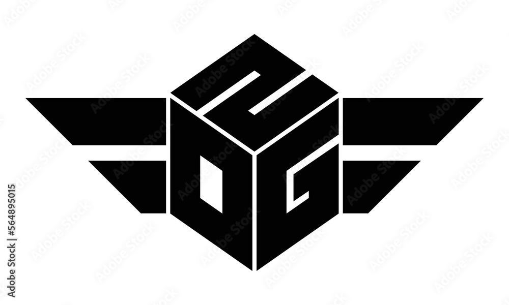 ZOG three letter gaming logo in polygon cube shape logo design vector ...