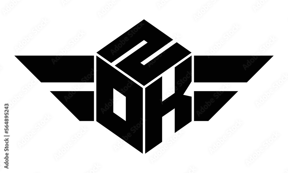 ZOK three letter gaming logo in polygon cube shape logo design vector ...
