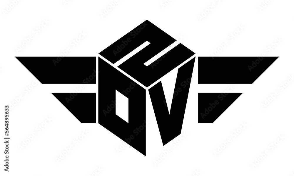 ZOV three letter gaming logo in polygon cube shape logo design vector ...