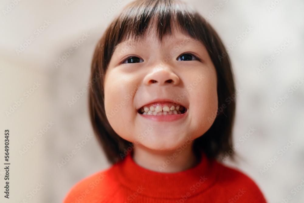 Cute little girl face portrait Stock Photo | Adobe Stock