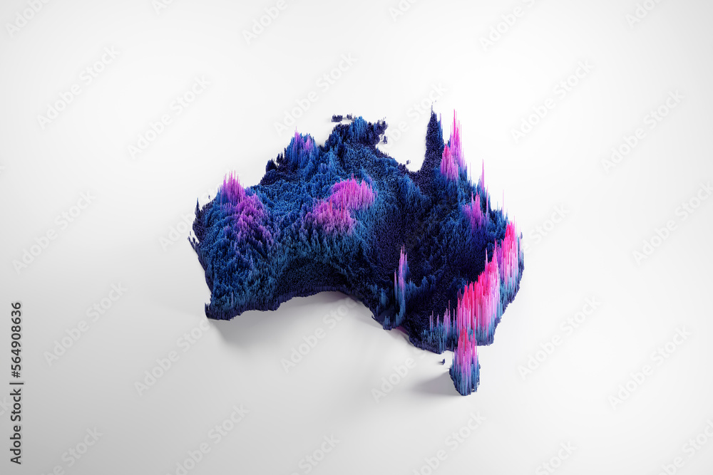 Australia Height data visualization Stock Photo | Adobe Stock