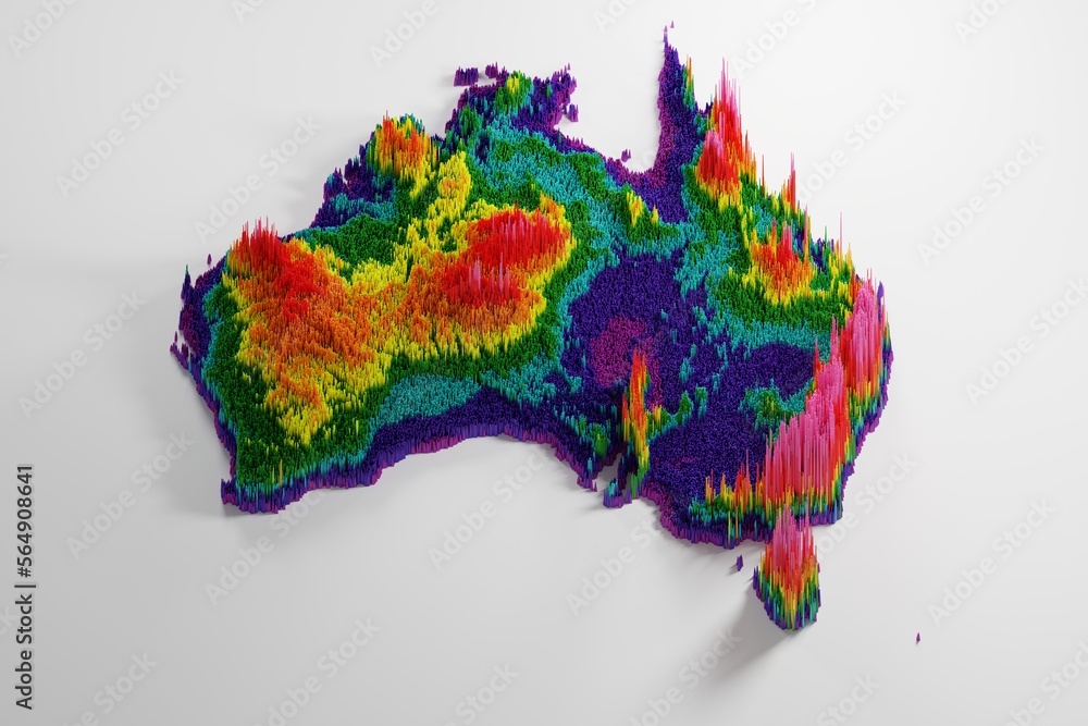 Australia Height data visualization Stock Photo | Adobe Stock