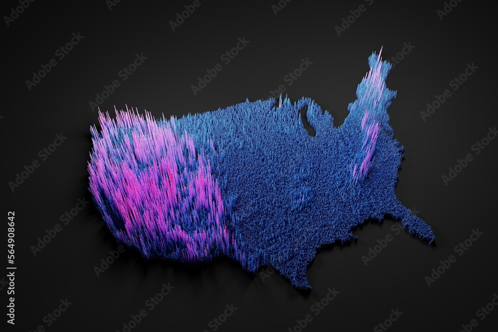 U.S. Height data visualization Stock Photo | Adobe Stock