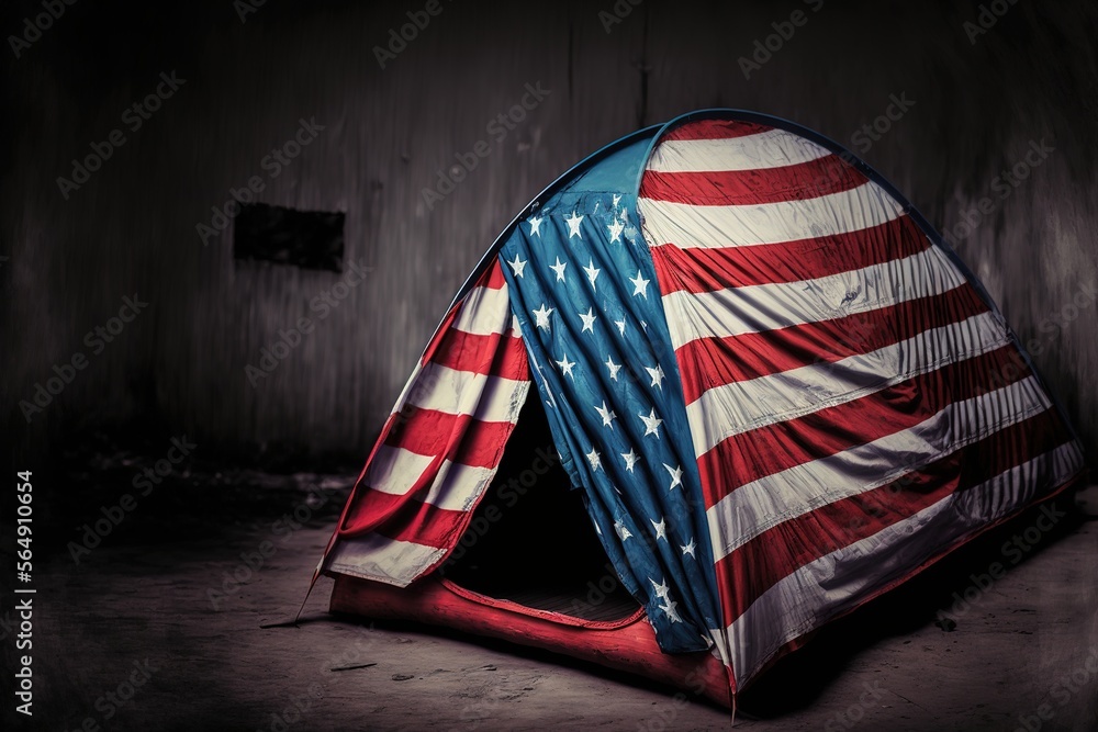 Illustrations of Homelessness in America: A Tent Made of the American ...