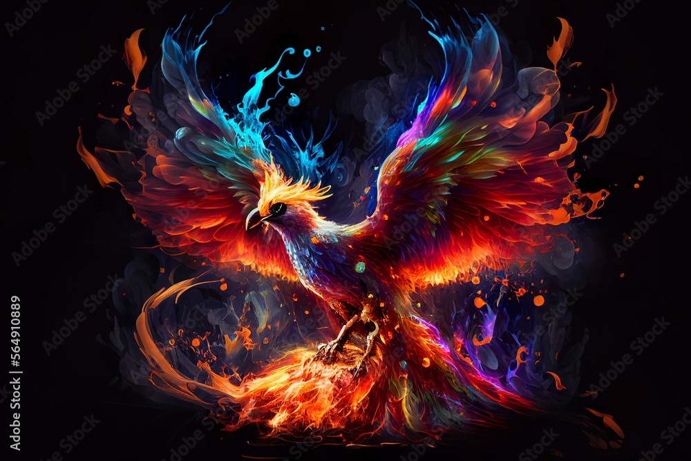 phoenix fire and flames Stock Illustration | Adobe Stock