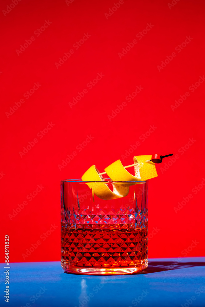 Sazerac alcoholic cocktail with cognac, bourbon, absinthe, bitters ...