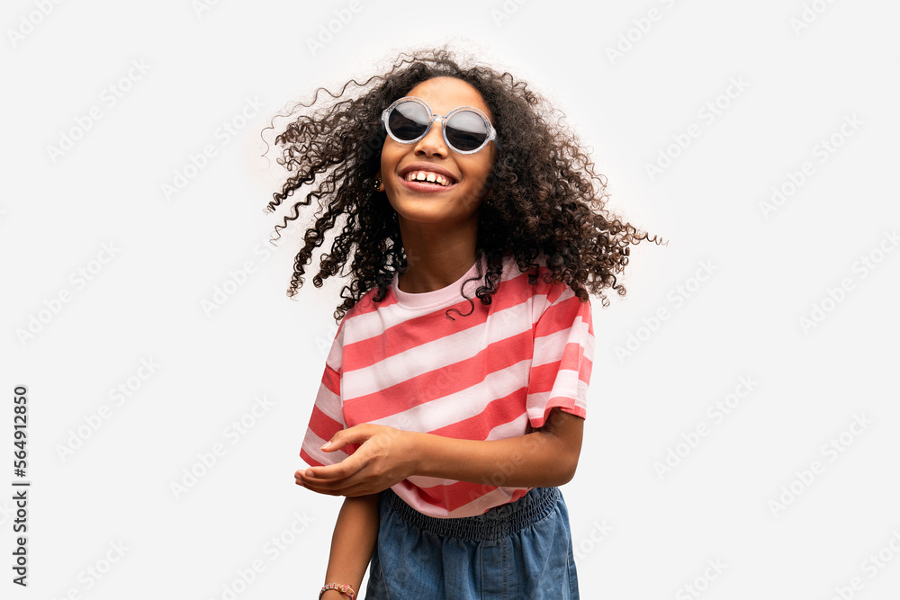 Funny girl dancing Stock Photo | Adobe Stock