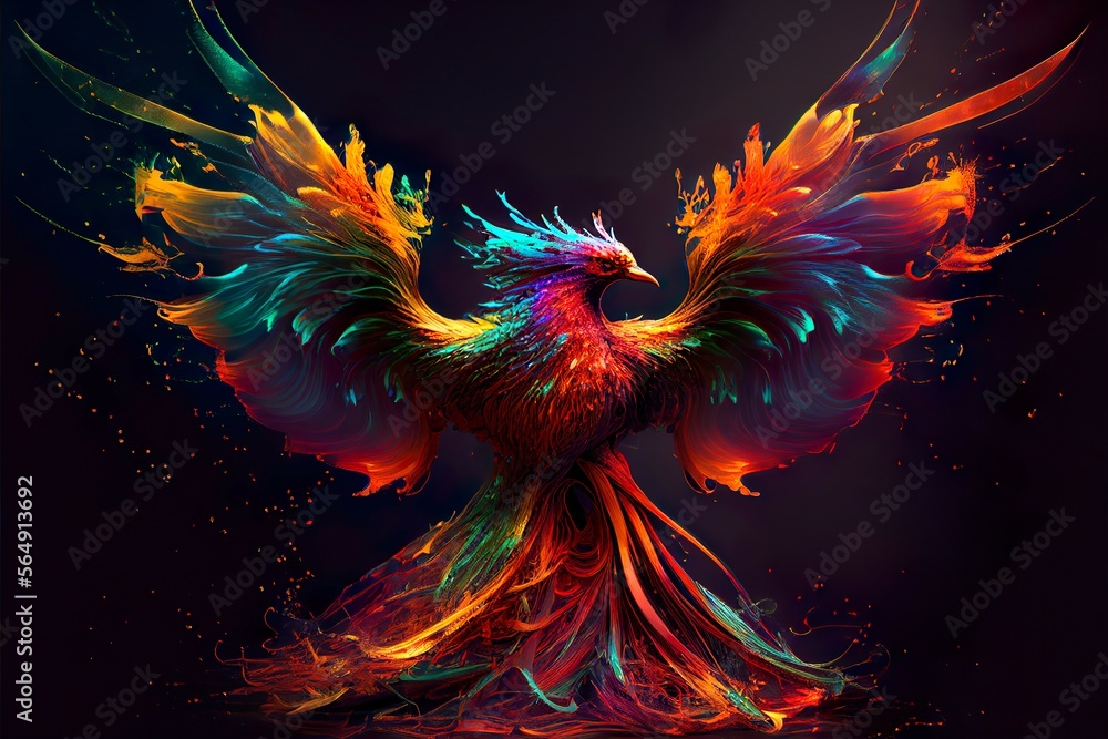 phoenix fire and flames Stock Illustration | Adobe Stock