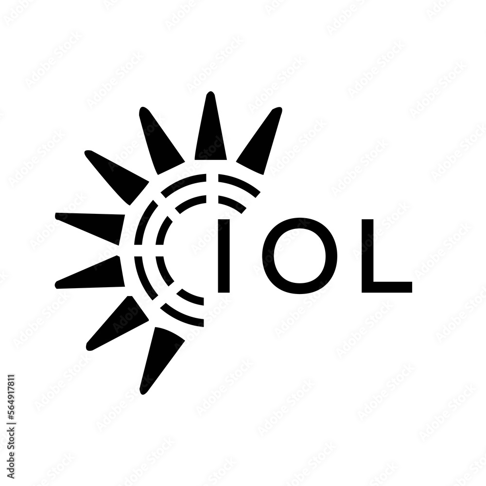 IOL letter logo. IOL image on white background and black letter. IOL ...