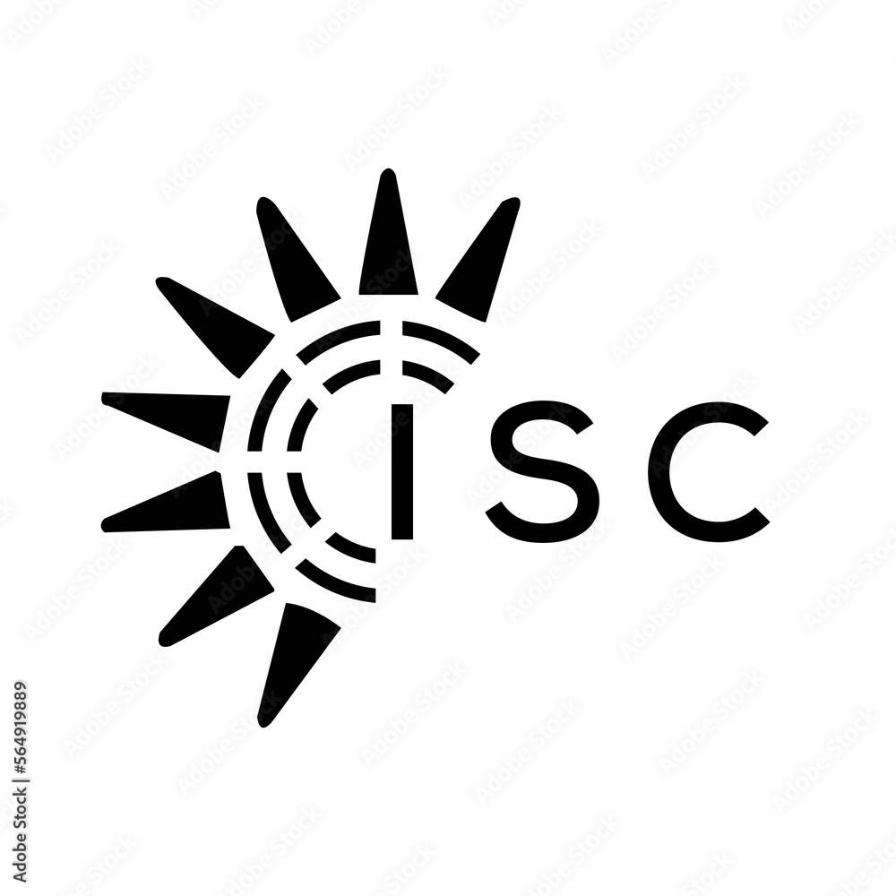 ISC letter logo. ISC image on white background and black letter. ISC technology Monogram logo ...