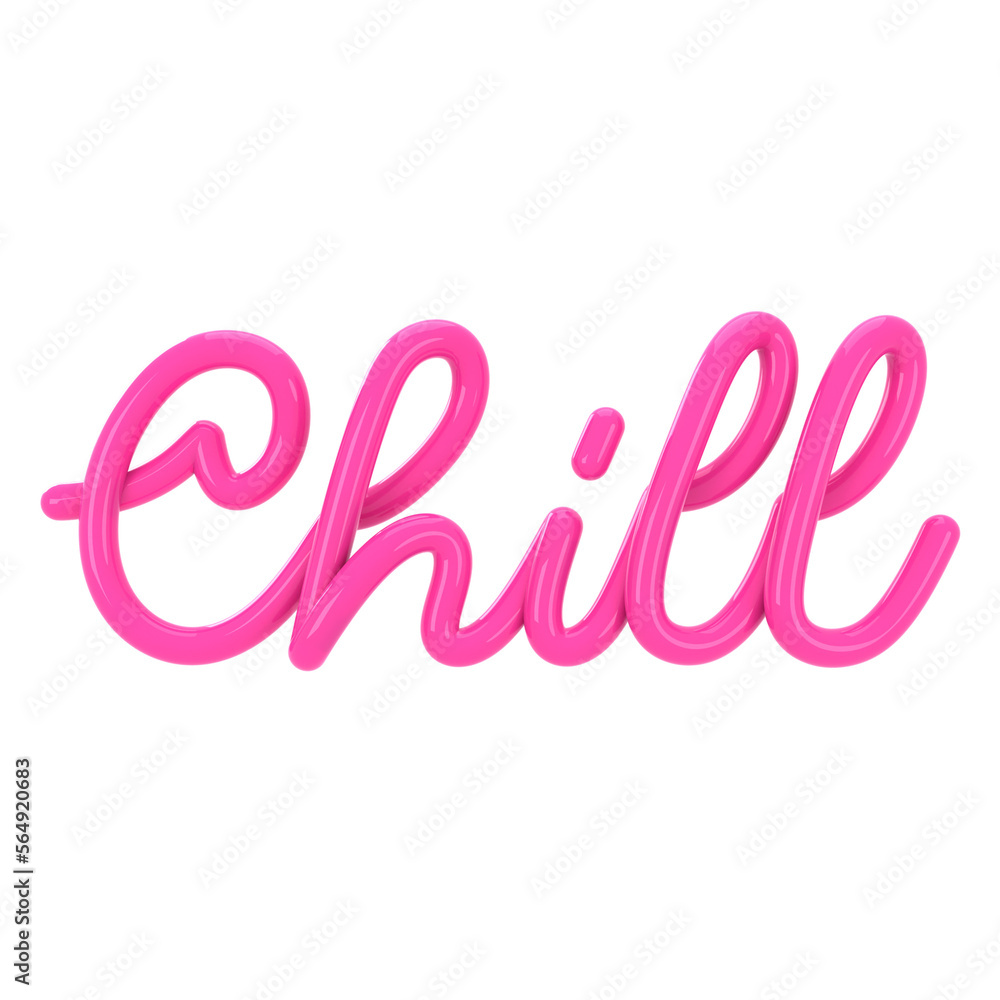 Chill letter in 3D styled hand lettering with transparent background ...