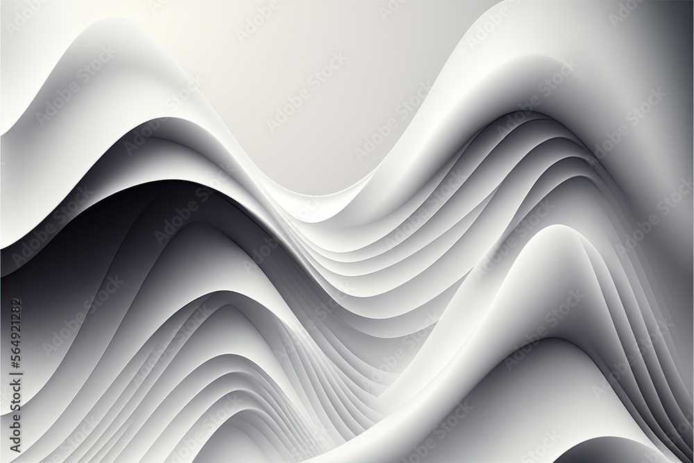 white abstract gradient, wave wallpaper, free space, Made by AI ...
