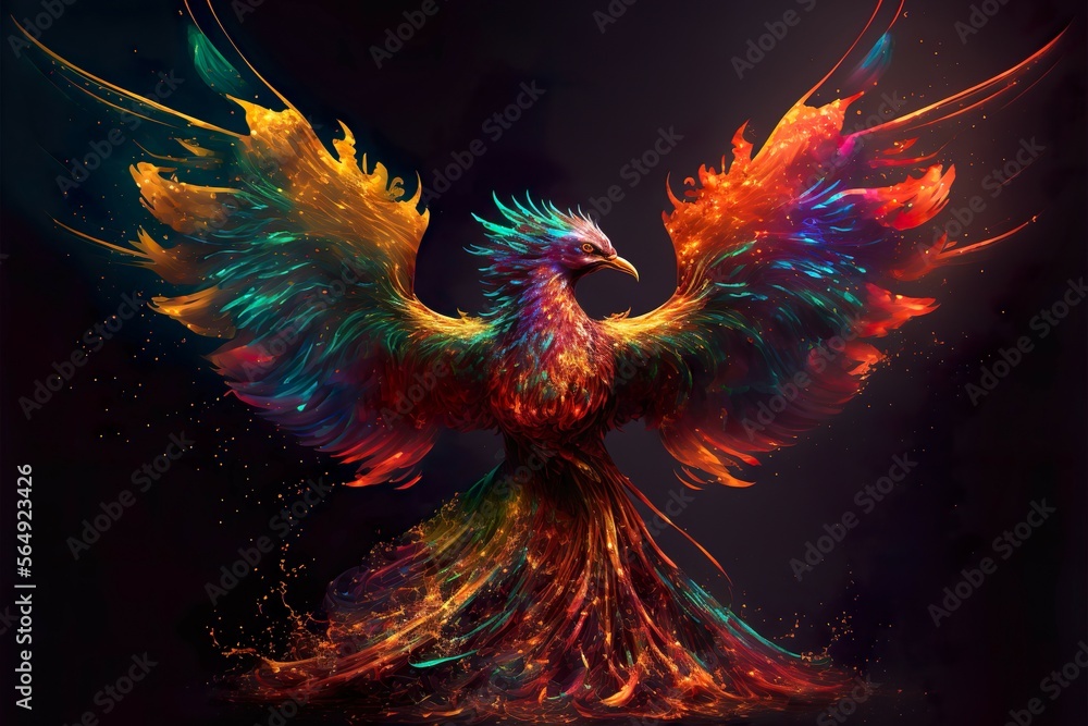 abstract colorful phoenix Stock Illustration | Adobe Stock